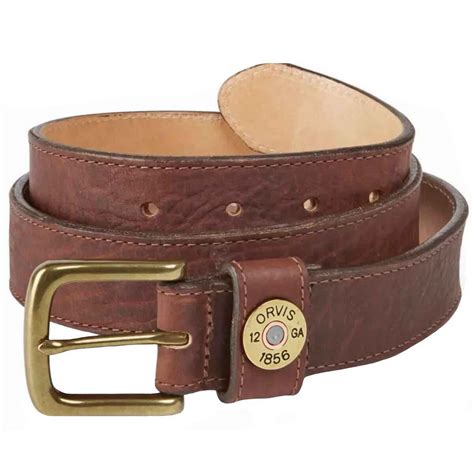 Orvis Mens Shotshell Bison Leather Belt Sportsmans Warehouse