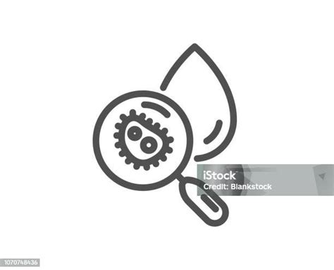 물 분석 라인 아이콘입니다 더러운 아쿠아 드롭 기호입니다 벡터 0명에 대한 스톡 벡터 아트 및 기타 이미지 0명 결정체