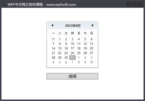 Calendar Wpf