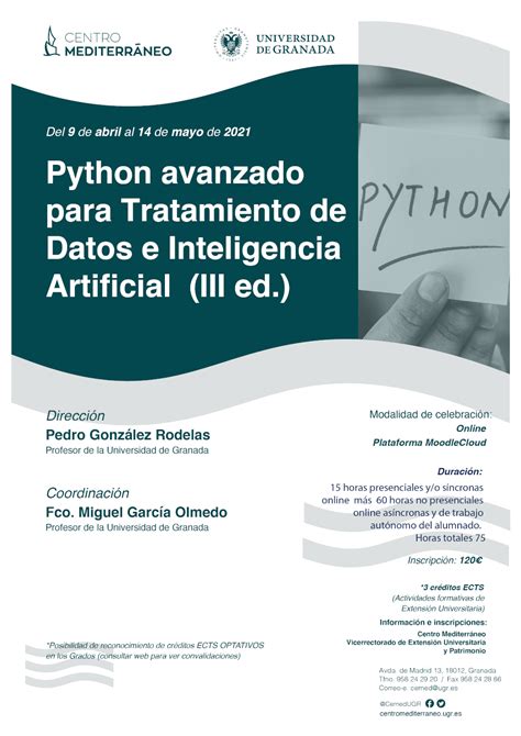 Curso Online Python Avanzado Para Tratamiento De Datos E Inteligencia Artificial III Ed