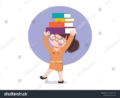 Happy Teachers Day Cartoon Student Teacher Stock Vector Royalty Free