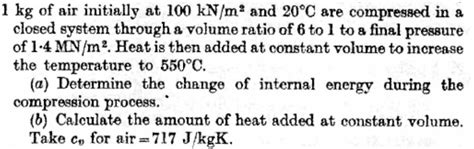 Solved Kg Of Air Initially At KN M And C Are Chegg