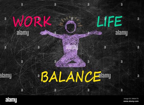 Konzept der Work Life Balance Zeichnung einer glücklichen menschlichen