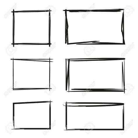 Hand Drawn Frames Set