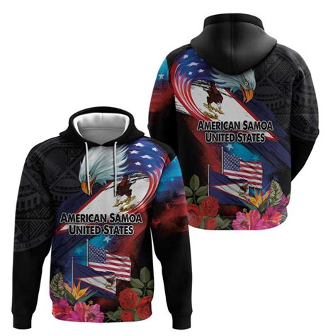 American Samoa And United States Together Hoodie National Flag With