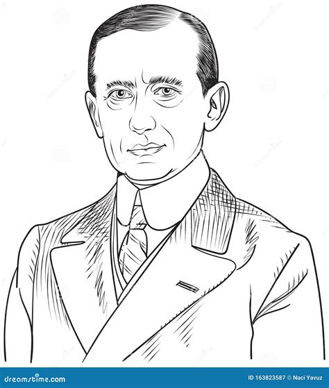 Guglielmo Marconi Isolated Cartoon Portrait Vector 163823587