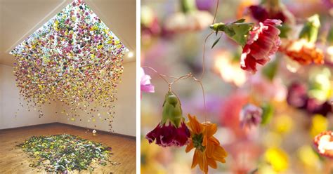 Installation Art Features Thousands Of Flowers Suspended In Galleries