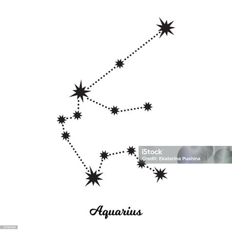 Rasi Bintang Zodiak Aquarius Ilustrasi Vektor Dalam Gaya Minimalis