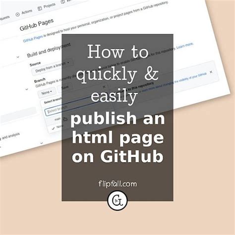 How To Publish And Display An Html Page On Github Pages Illustrated