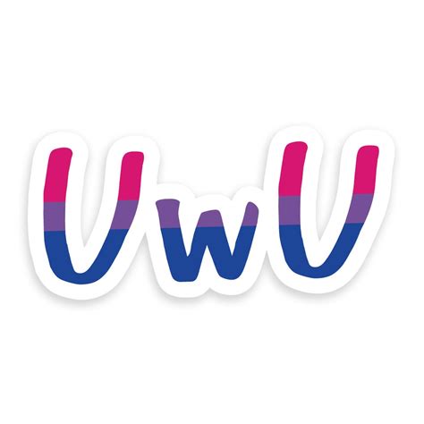 Uwu Bisexual Pride Flag Vibrant Color Vinyl Decal Sticker