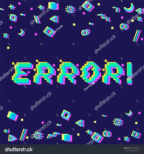 Error Phrase Pixel Art 8 Bit ภาพประกอบสต็อก 1067818286 Shutterstock