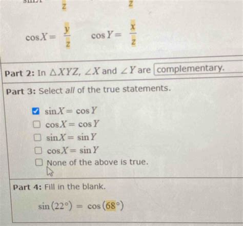 solved z z cos x y z cos y x 2 part 2 in xyz ∠ x and ∠ y are