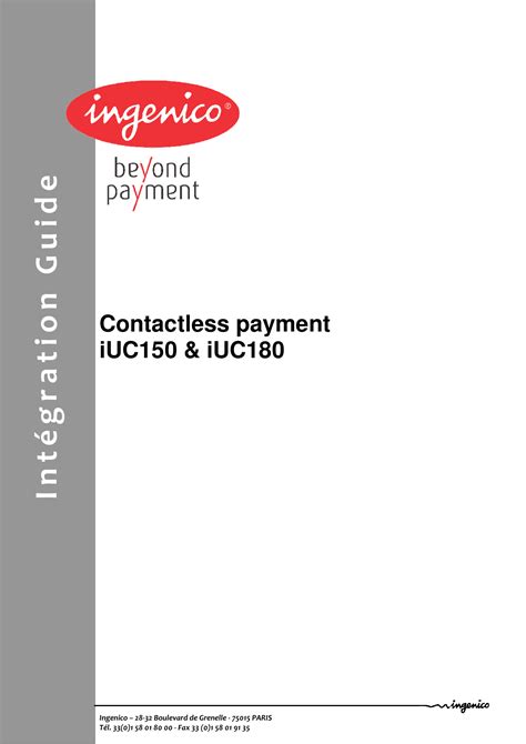 Ingenico Iuc18x Wd Payment Terminal User Manual Manual