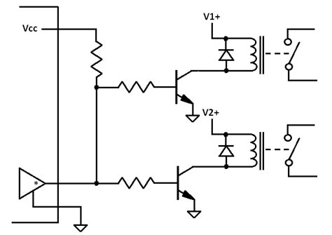 Controlling 2 Relays With 1 Open Collector Output Electrical Engineering Stack Exchange