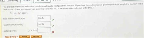 Solved 082125 Points Details Find The Local Maximum And Minimum