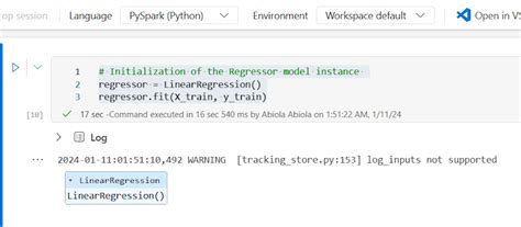 Implementing Simple Linear Regression Model In Fabric Notebook