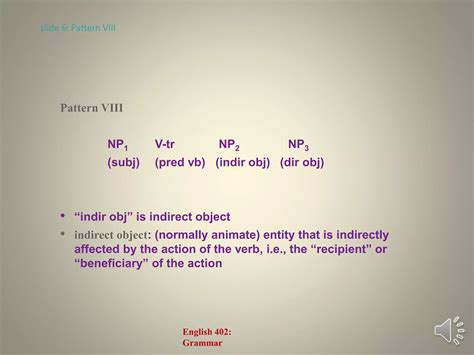 English Grammar Lecture 11 The Transitive Verb Patterns Pptx