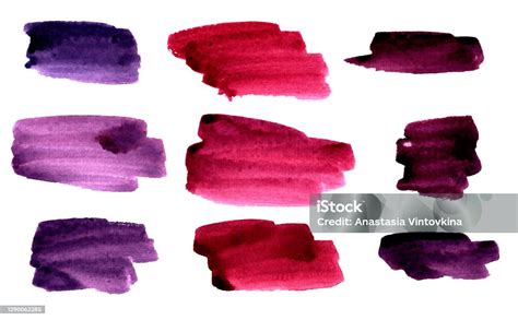 Set Elemen Cat Air Brushstroke Persegi Panjang Dengan Sudut Bulat Dalam