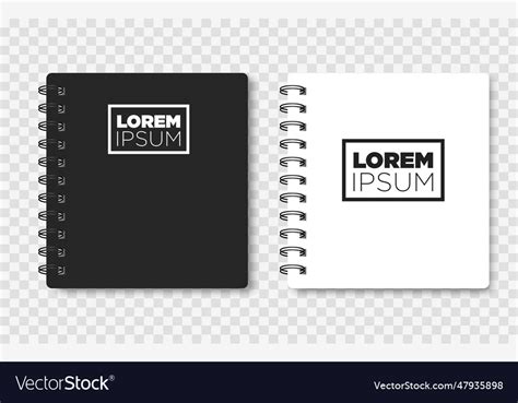 Realistic Notebook Mock Up For Your Image Vector Image