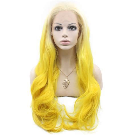 Blonde Ombre Yellow Culy Wig