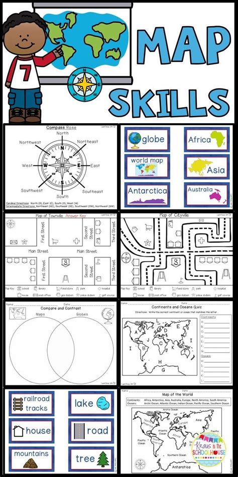 Map Skills Activities Maps Globes Landforms Continents And Oceans Map