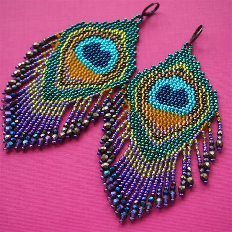 Peacock Earrings Etsy