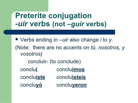 Preterite Conjugations