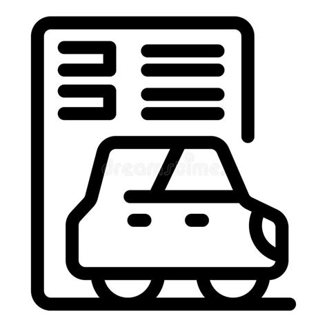 Car Parking Payment Using Mobile App Bold Line Icon Vector Stock Vector Illustration Of