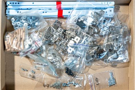 Cardboard Box With Furniture Assembly Kit Stock Image Image Of Heap