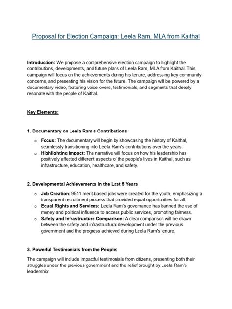 Proposal For Election Campaign Pdf