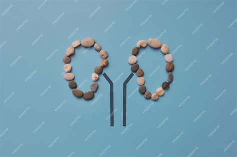 Piedras En La Silueta De Los Riñones Un Símbolo De La Enfermedad Renal