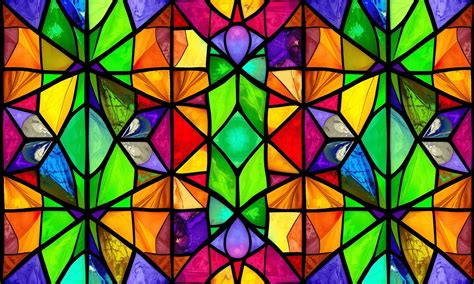 Colorful Geometric Stained Glass Pattern Free Download Ai Scribbles