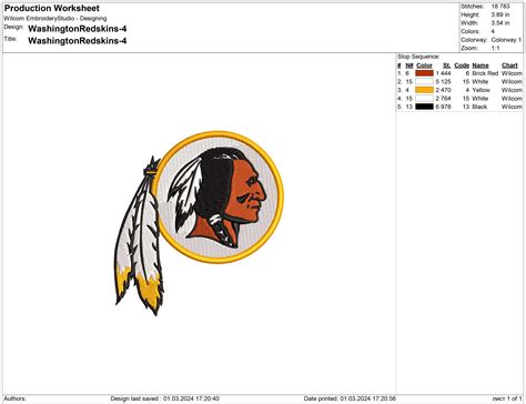 Washington Redskins Embroidery Design Files