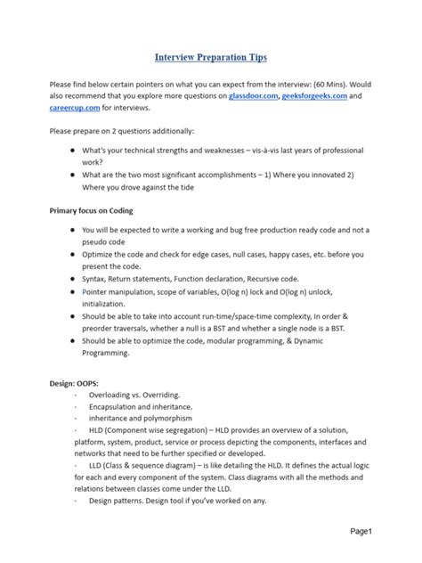 Essential Interview Prep Tips For Tech Roles Pdf Class Computer