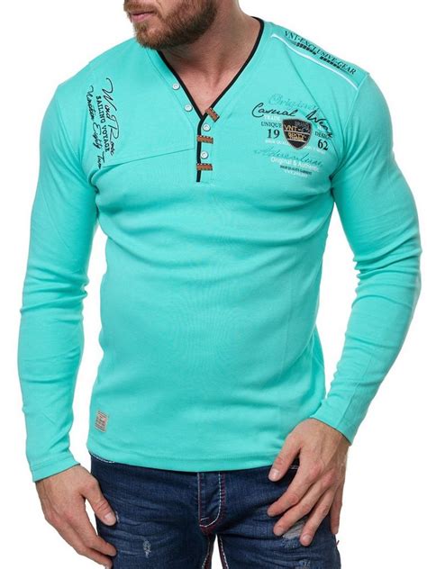 Lgonline Langarmshirt Herren Longshirt Langarmshirt Logoprint