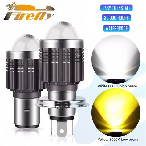 【台灣發貨】高配小鋼炮 魚眼大燈 Led H4 Hs1 Ba20d H6 魚眼 頭燈遠近一體 黃金光 白光 雙色 勁戰 蝦皮購物
