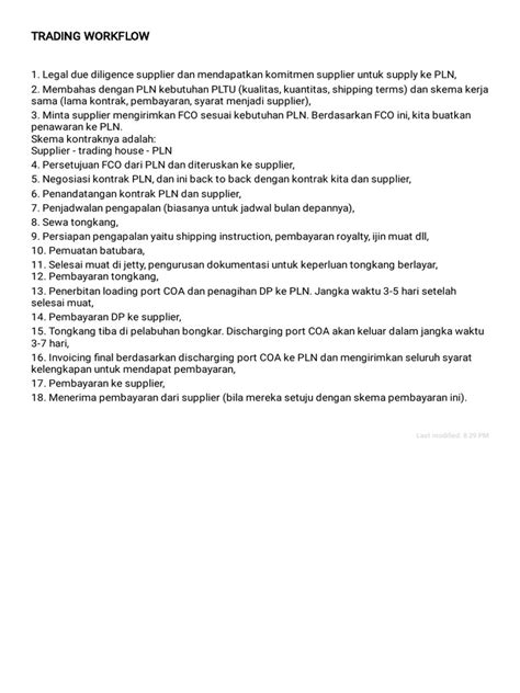 Trading Coal Workflow Pdf Bisnis Hukum