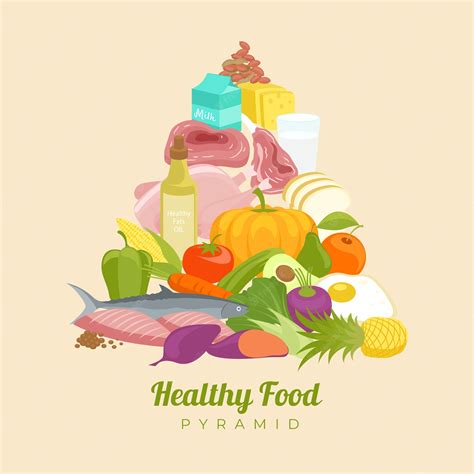 Concepto De Nutrición Con Pirámide Alimenticia Vector Gratis