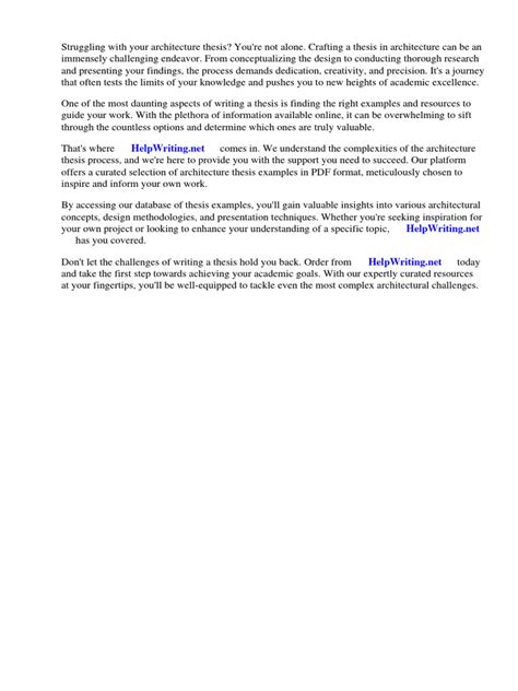 Architecture Thesis Examples Pdf Pdf Thesis Environmental Impact