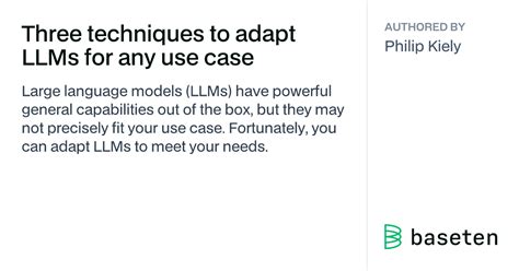 Three Techniques To Adapt Llms For Any Use Case