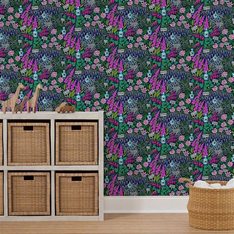 Toxic Garden Wallpaper Spoonflower