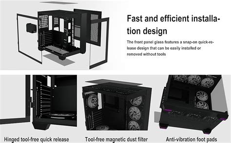 Amanson Pc Case Atx Gaming Pc Cases，360mm Rad Support 270° Full View