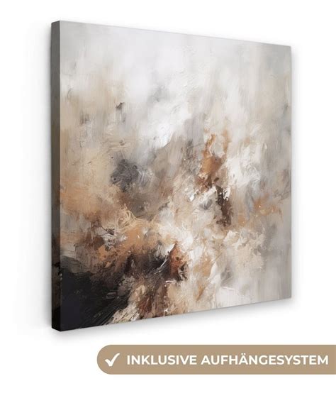 Onemillioncanvasses® Leinwandbild Moderne Kunst Abstrakt Beige