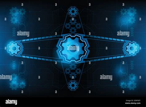 Abstract Circle Connection Futuristic With Flare Light On Grid Backgroundfuture Conceptvector