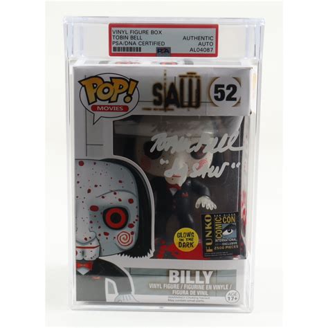 Tobin Bell Signed Saw 52 Billy Vinyl Figure Inscribed Jigsaw Psa
