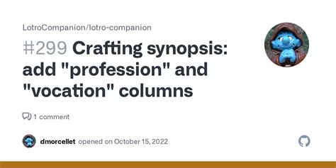 Crafting Synopsis Add Profession And Vocation Columns · Issue 299