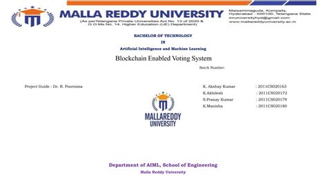 Blockchain Enabled Voting System Major Project Pptx