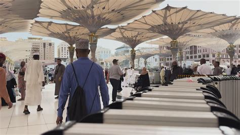 Crowds Gather Inside Al Masjid An Nabawi Free Stock Video Footage