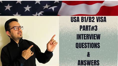 Usa Touristb1b2 Visa Part3 Interview Questions And Answers Youtube