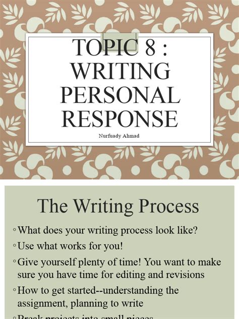 Topic 8 Writing Personal Response Download Free Pdf Experience
